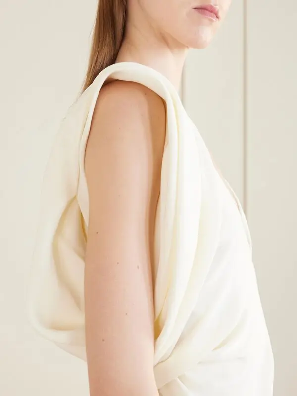 Versace Silk Crepe Cocktail Dress - Neutrals