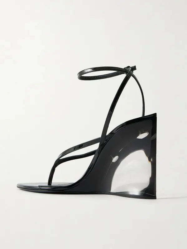 Alaïa Tong 90 Patent-leather Wedge Sandals