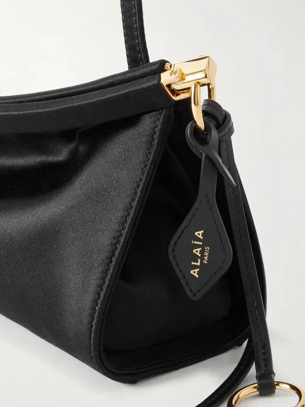 Alaïa Le Click Small Satin Shoulder Bag - Black
