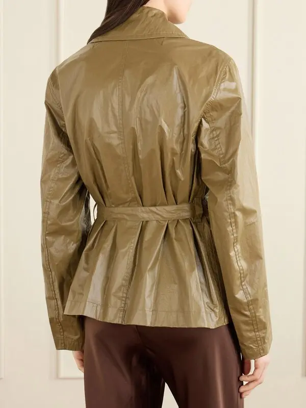 LEMAIRE Double-breasted Belted Coated Cotton-canvas Jacket