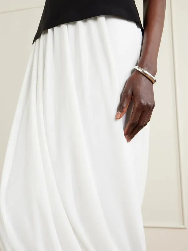 Norma Kamali Pleated Jersey Midi Skirt