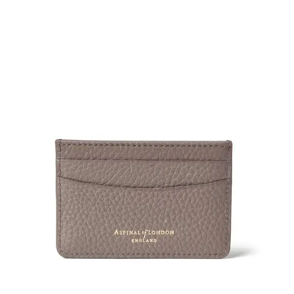 ASPINAL OF LONDON Slim Credit Card Holder In Warm Pebble