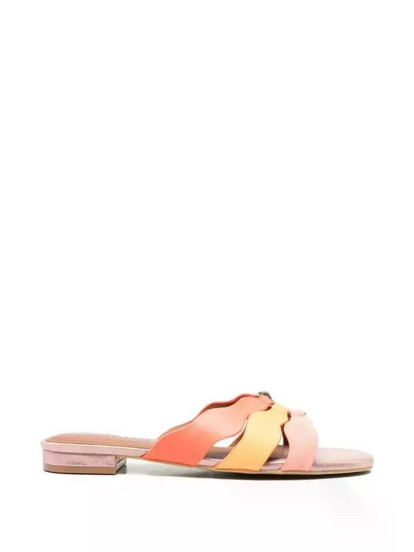 Kurt Geiger Sun Wave Ring Detail Flat Sandals - Orange