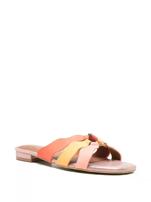 Kurt Geiger Sun Wave Ring Detail Flat Sandals - Orange