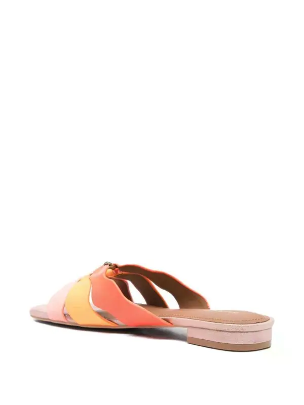 Kurt Geiger Sun Wave Ring Detail Flat Sandals - Orange