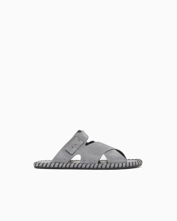 Giorgio Armani Suede Sandals - Grey