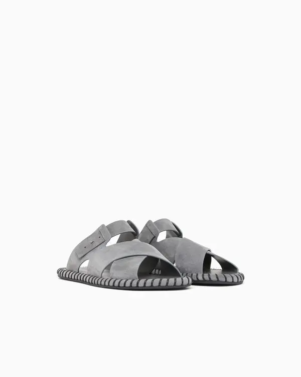 Giorgio Armani Suede Sandals - Grey