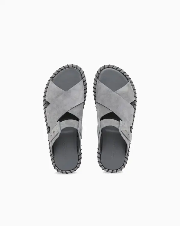 Giorgio Armani Suede Sandals - Grey