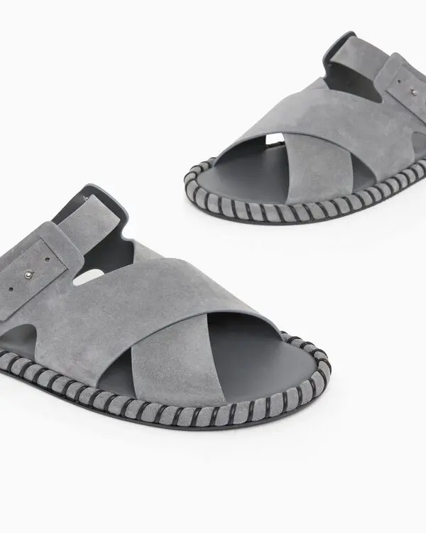 Giorgio Armani Suede Sandals - Grey