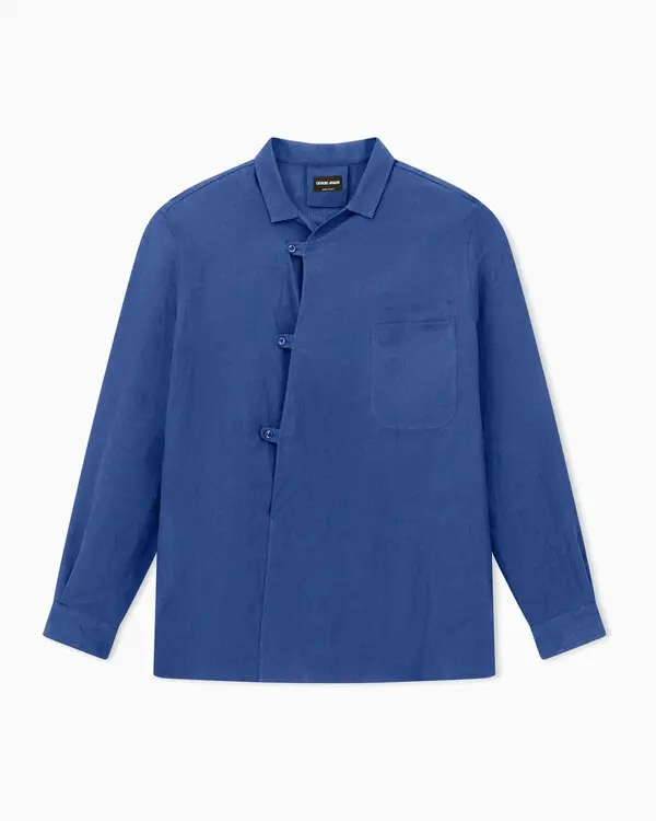 Giorgio Armani Linen Shirt With Asymmetric Closure
