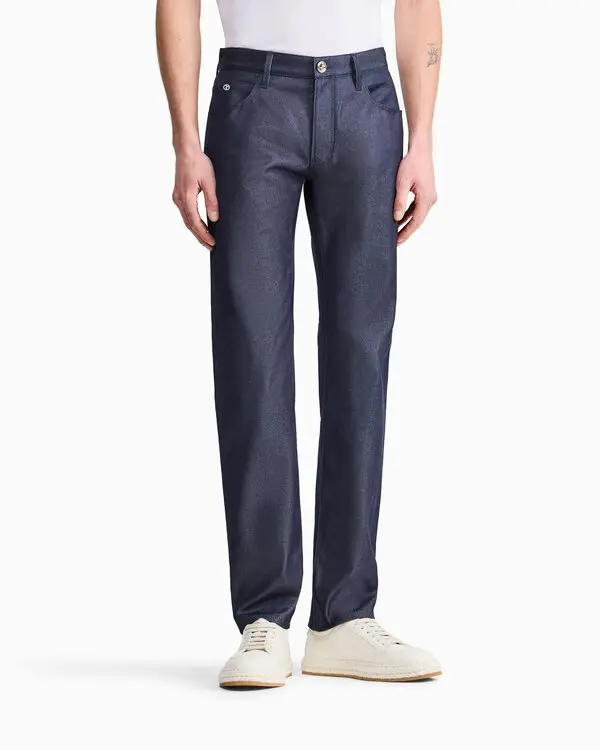 Giorgio Armani Stretch Cotton Denim Twill Jeans - Blue