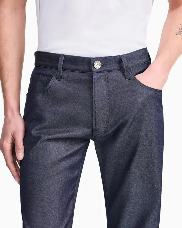 Giorgio Armani Stretch Cotton Denim Twill Jeans - Blue