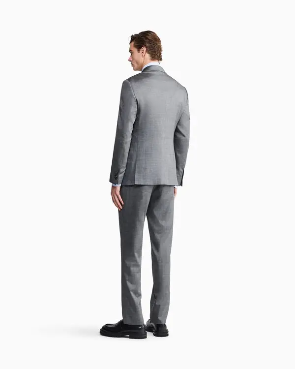 Giorgio Armani Soho Line Single-breasted Suit In Wool And Silk - Black