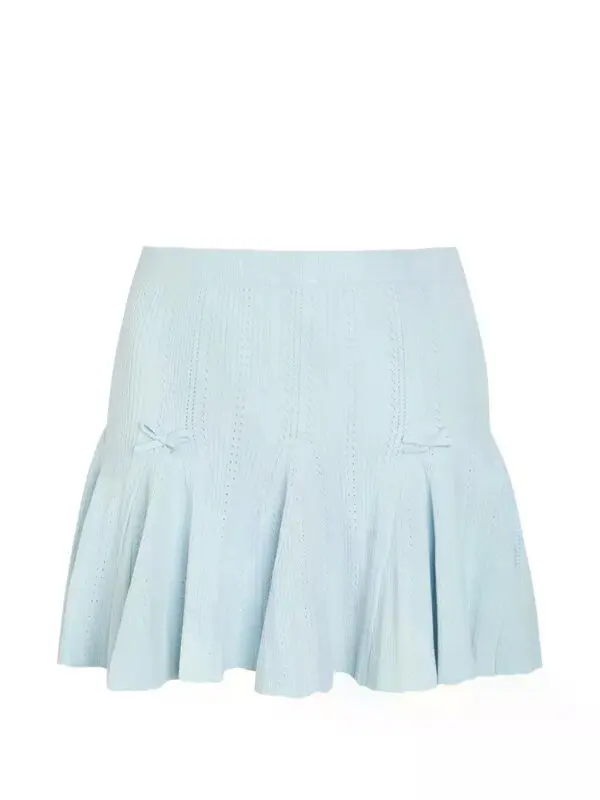 LoveShackFancy Meryl Bow-detail Mini Skirt
