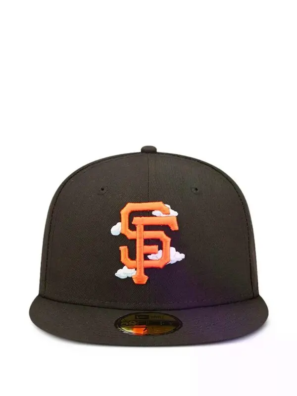 New Era Fitted Flat Brim Cap - Black