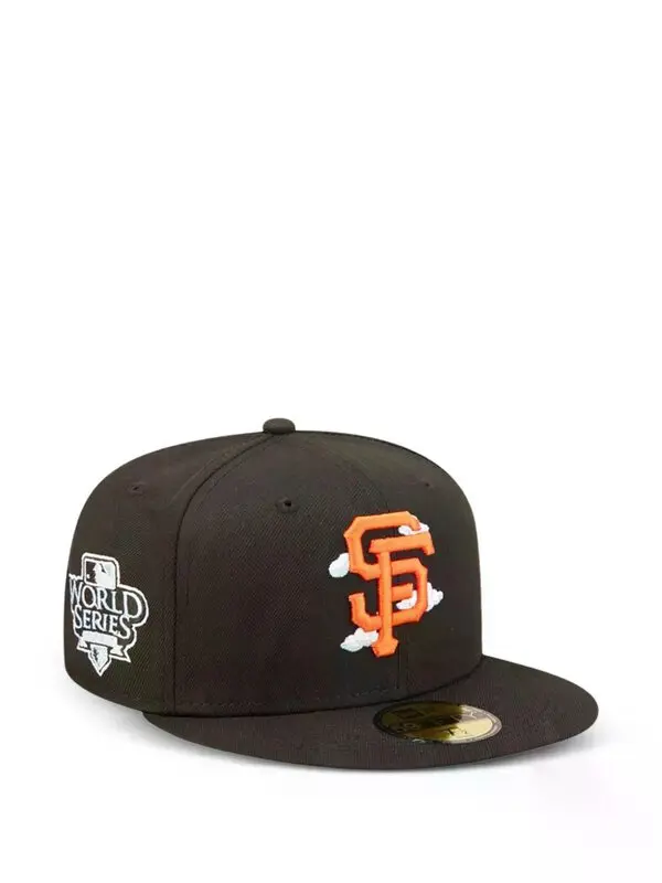 New Era Fitted Flat Brim Cap - Black