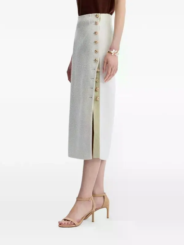 Shanghai Tang Floral Print Skirt - Neutrals