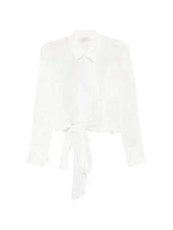 MAZZARELLI Tie-front Blouse - White
