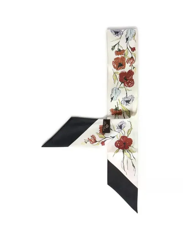 Loro Piana Floral Silk Tie-band - Neutrals