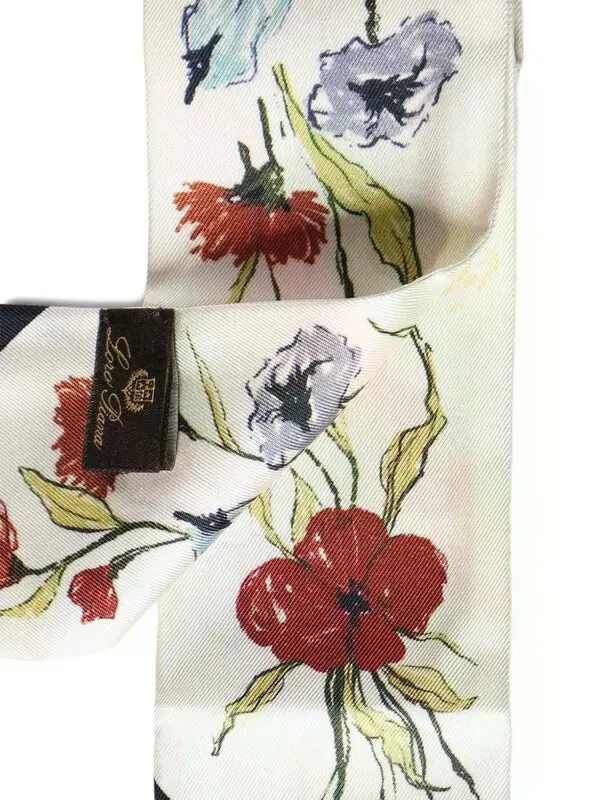 Loro Piana Floral Silk Tie-band - Neutrals