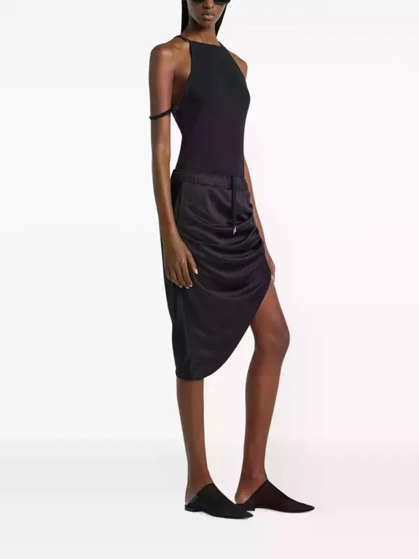 COURREGES Asymmetric Drawstring Skirt - Black