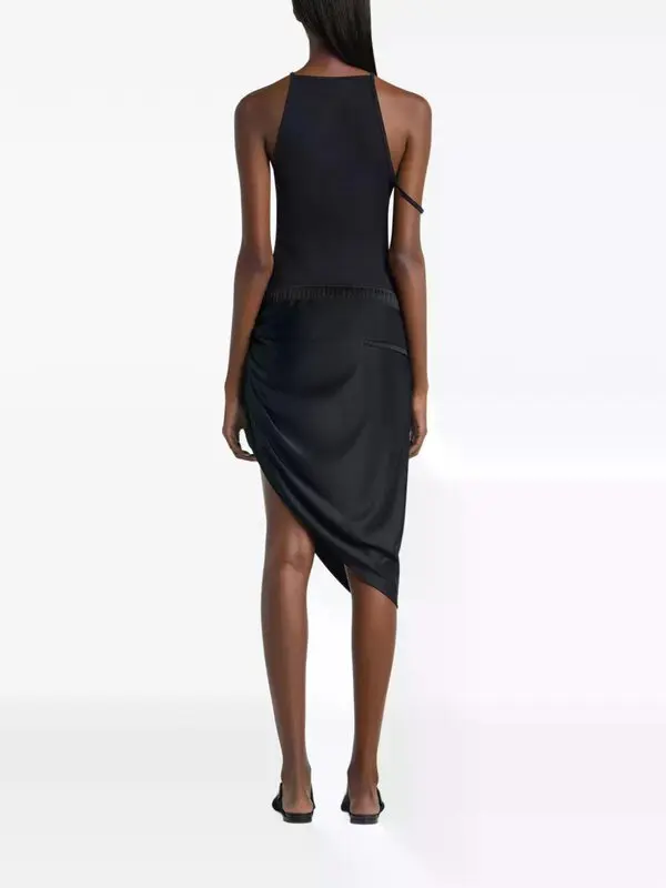 COURREGES Asymmetric Drawstring Skirt - Black