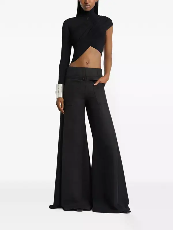 COURREGES Asymmetrical-sleeve Cropped Top
