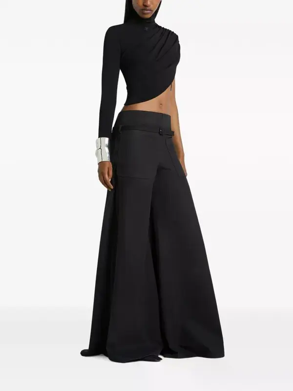 COURREGES Asymmetrical-sleeve Cropped Top