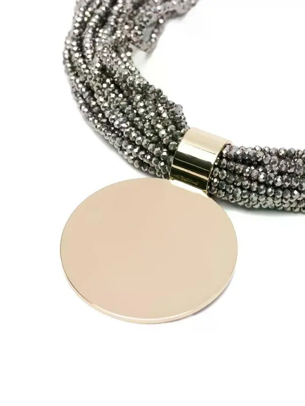 Antonelli Firenze Damian Beaded Pendant Necklace - Grey