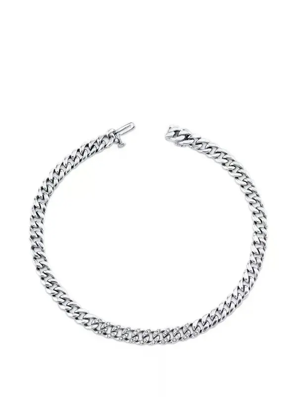 Shay Diamond Mini Flat Link Chain Bracelet - Silver