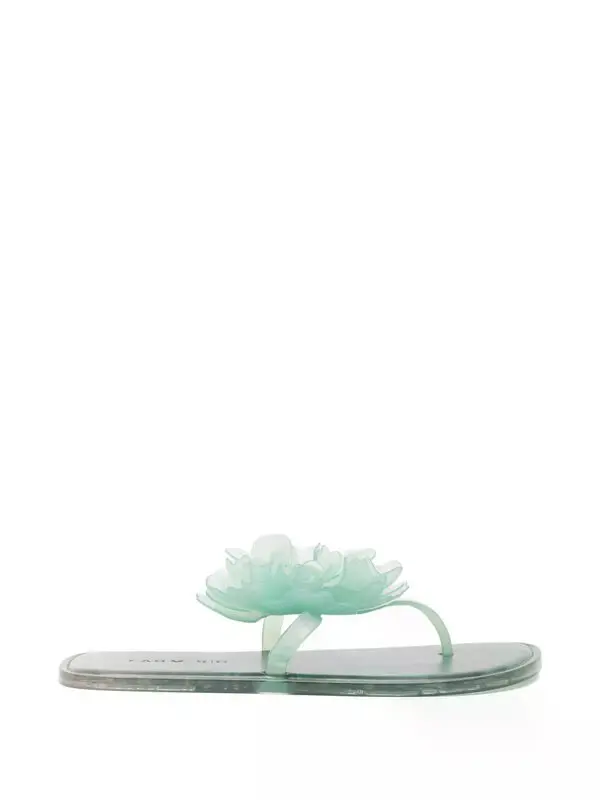 Farm Rio Floral-embellished Flip Flops - Green