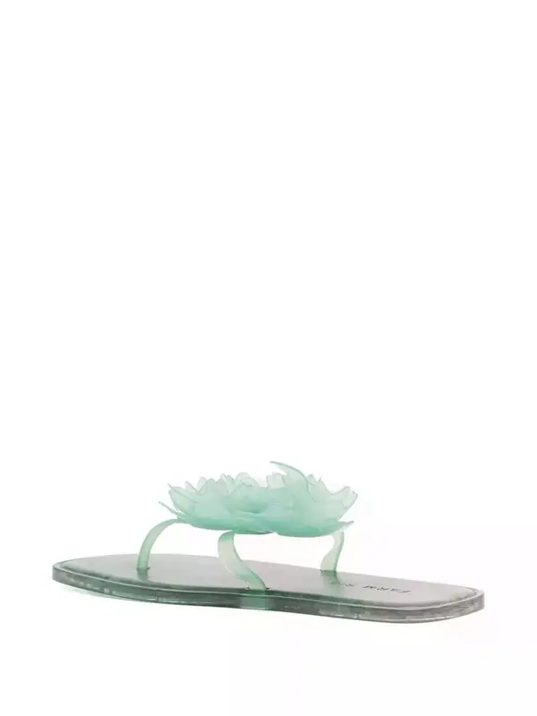 Farm Rio Floral-embellished Flip Flops - Green