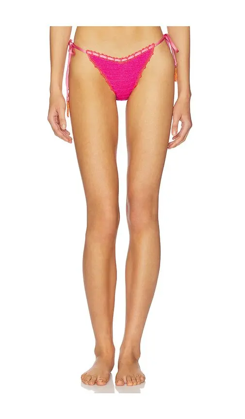 CAPITTANA Trinidad Flower Bikini Bottom - Fuchsia