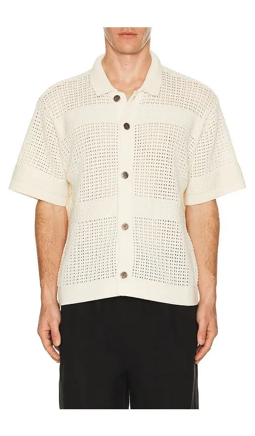 Obey Zach Knitted Shirt In Cream - Unbleached