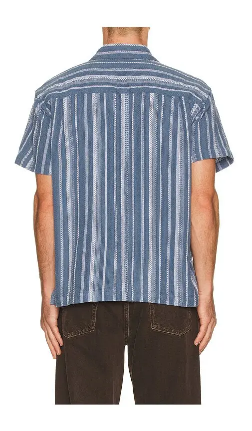 Obey Hugh Woven Shirt In Blue