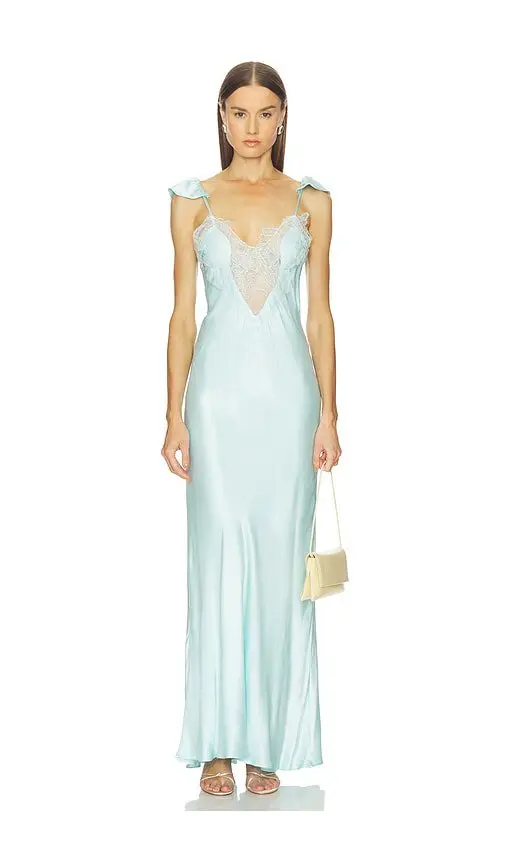 Bardot Ivy Lace Detail Maxi Dress - Aqua