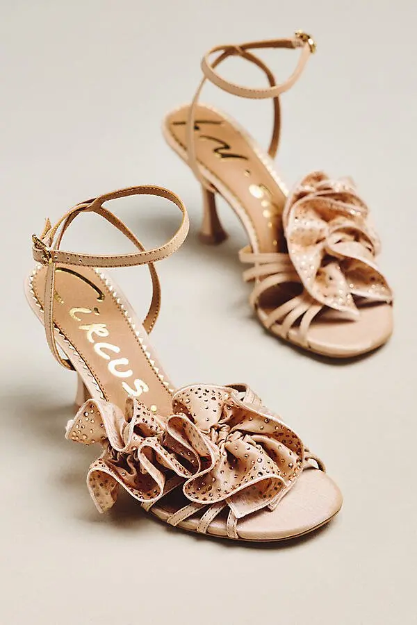 CIRCUS NY BY SAM EDELMAN Lucille Heeled Strappy Sandals - Champagne