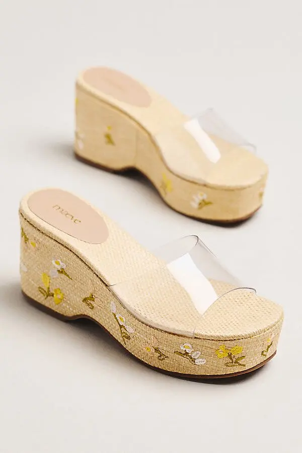 Maeve Embroidered Pvc Platform Sandals