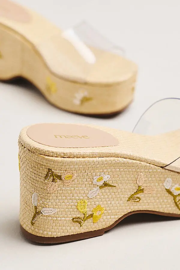Maeve Embroidered Pvc Platform Sandals