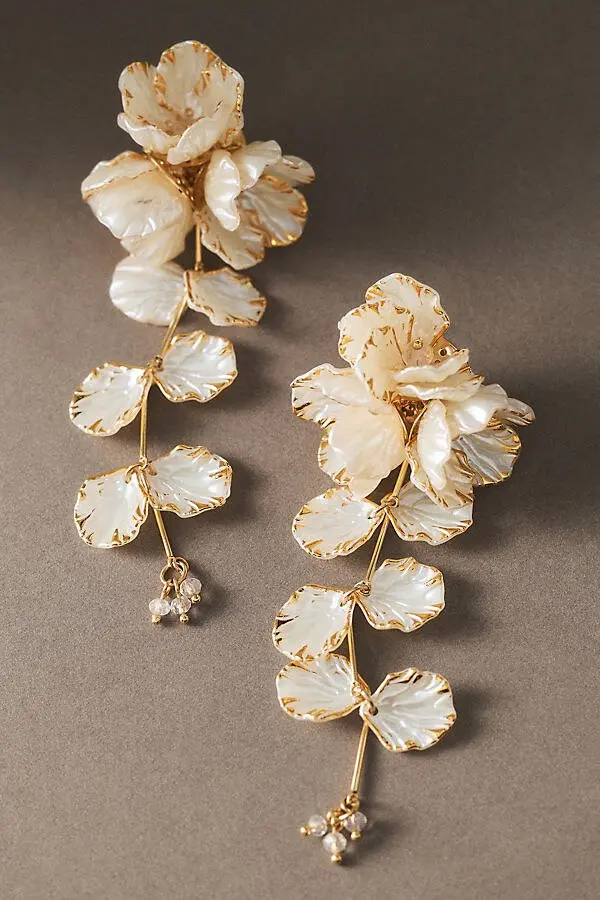PANACEA Floral Drop Earrings - Gold