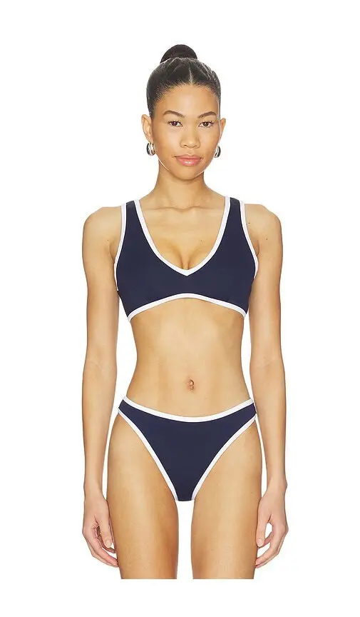 Good American Compression Deep V Bikini Top - Horizon Ink
