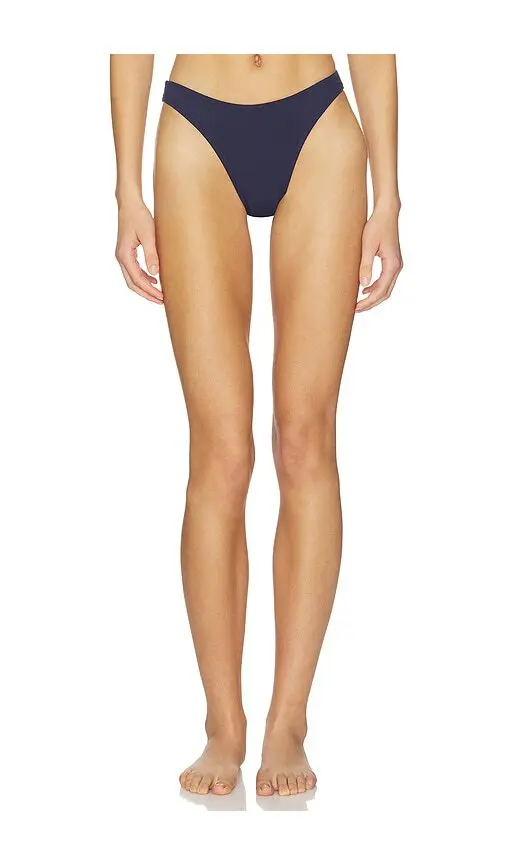 Good American Matte Good Waist Cheeky Bikini Bottom - Horizon Ink