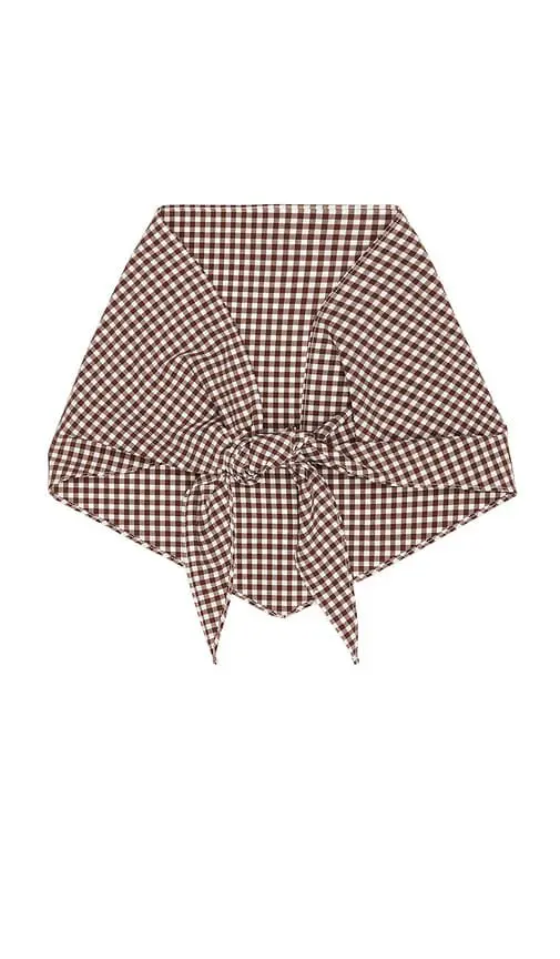 Tularosa Eppie Head Scarf - Brown & White Gingham
