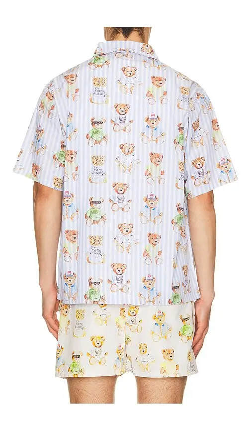 MARKET Teddy Striped Woven Shirt In Blue - Multi