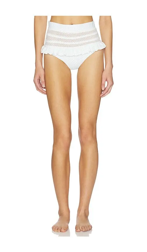 Tularosa Dreamer High Waist Bottom In Ivory - Ivory And Blue Dot
