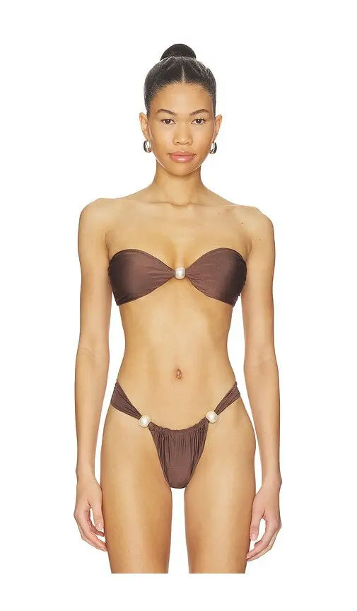 Tularosa Joylin Bandeau Bikini Top - Chestnut Brown