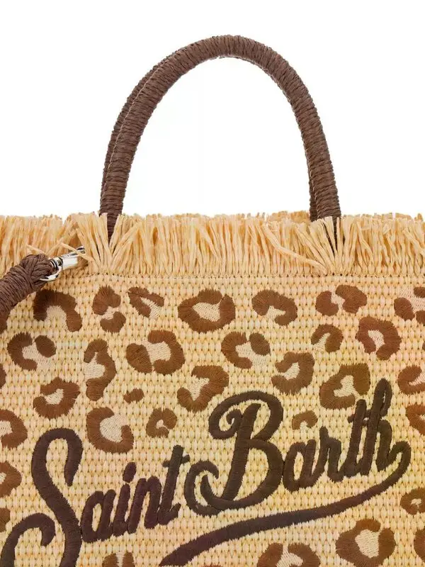 MC2 SAINT BARTH Leopard-print Fringed Tote Bag