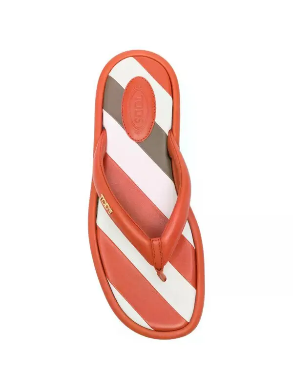 TOD'S Stripe Detail Flip Flops