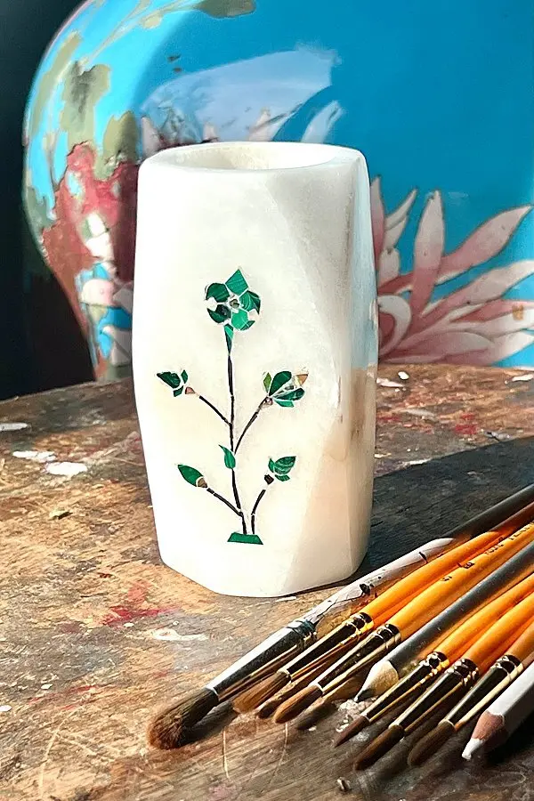 ANNA CORINNA Vintage Marble Inlaid Demi Vase Selected By