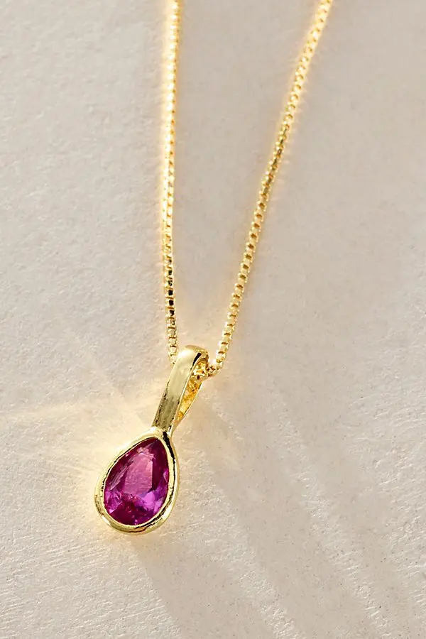 SET & STONES Teardrop Birthstone Necklace - July